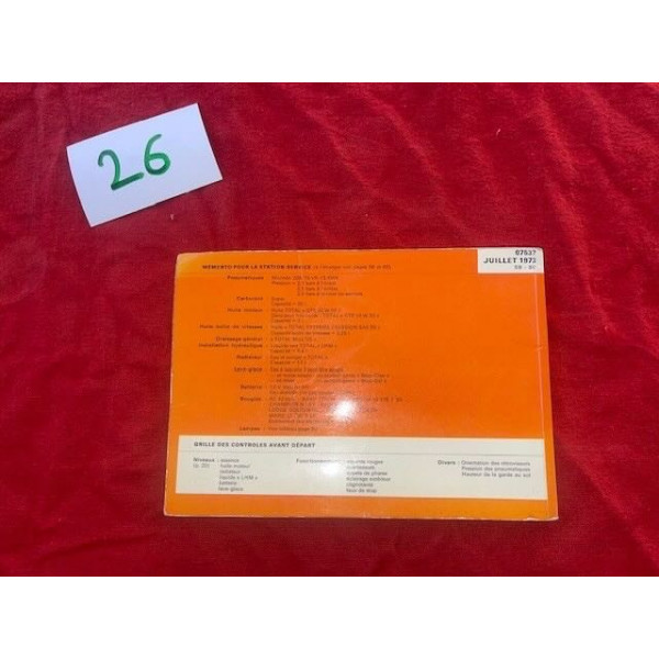 Notice origine Citroën SM Maserati injection électronique