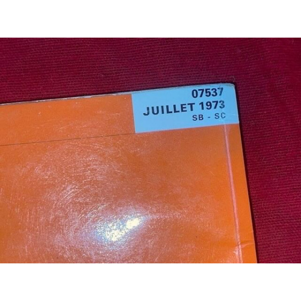 Notice origine Citroën SM Maserati injection électronique